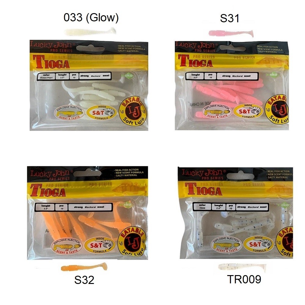 Yapay Yemler - Lucky John - Lucky John Tioga 2'' (5.08 cm) 10Pcs LRF Silikon Yem